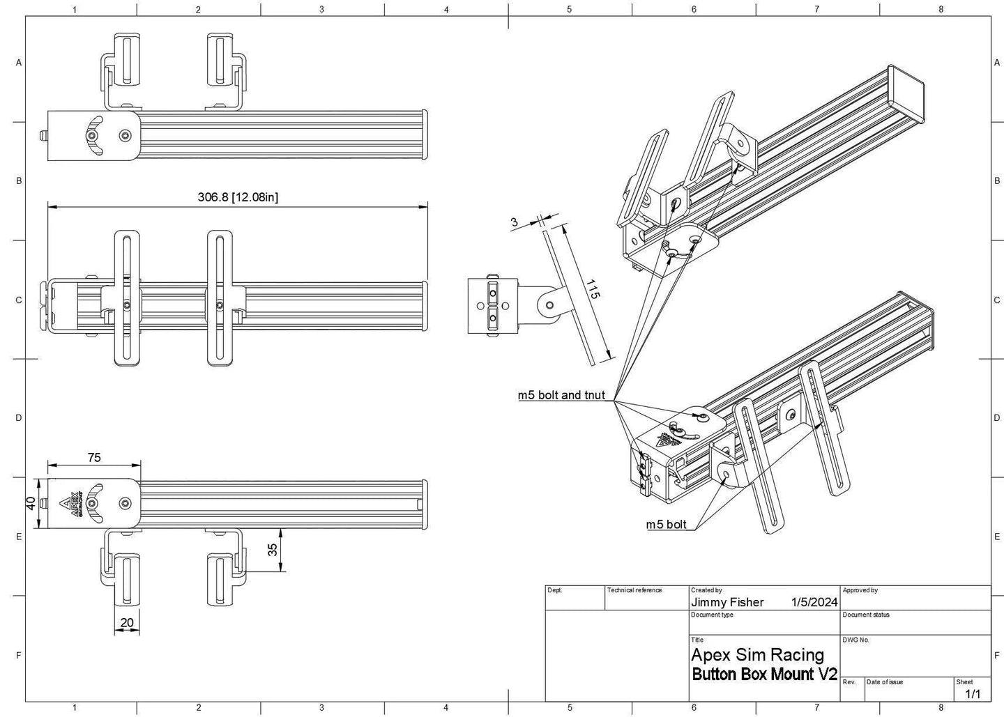 Button Box Mount V2 – Extreme Simracing