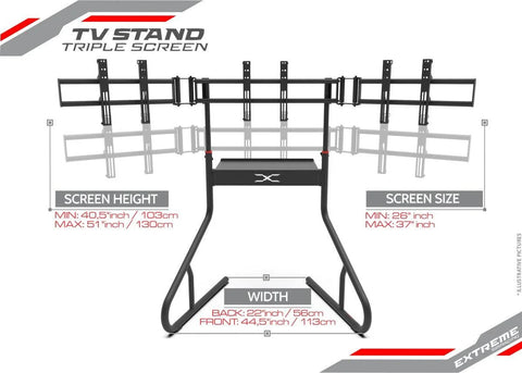 TRIPLE SCREEN TV STAND – Extreme Simracing